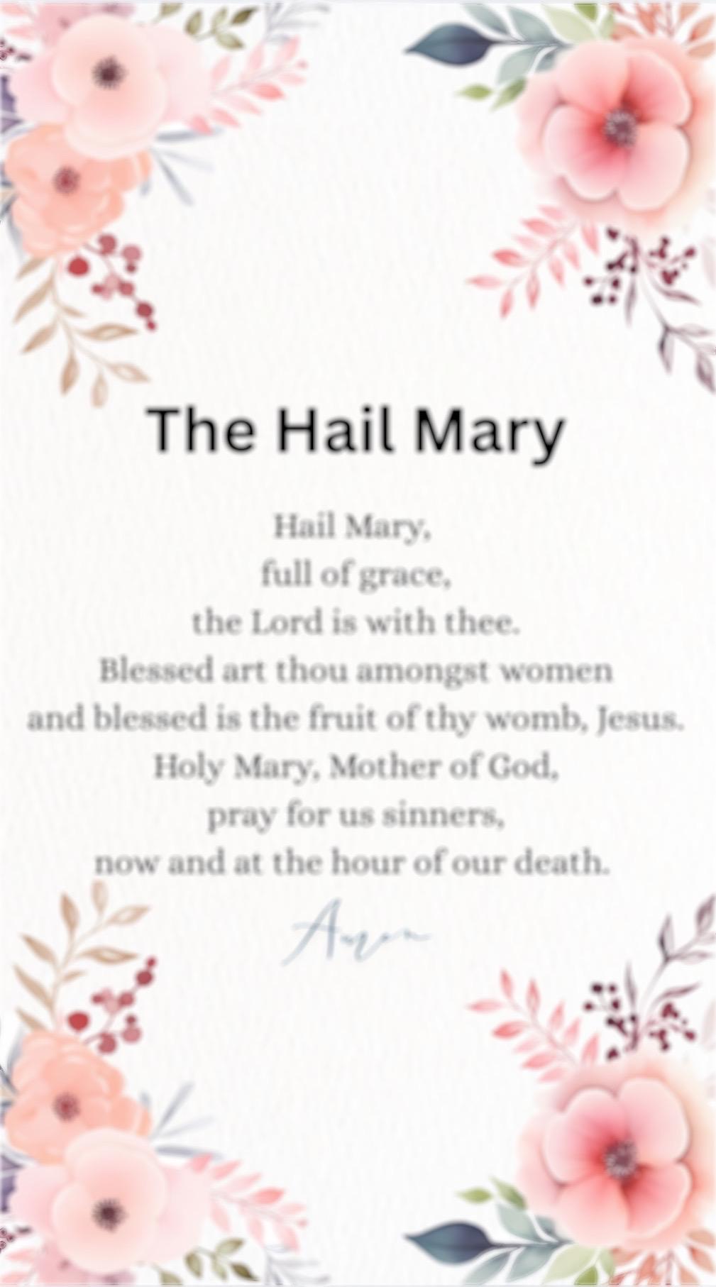 Hail Mary Digital Prayer Card - Etsy