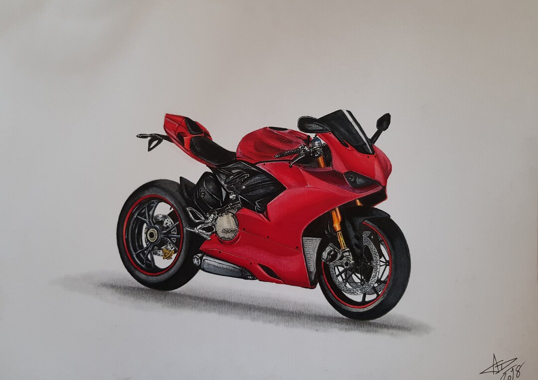 Original Pen Art DUCATI Panigale V4 1299 Drawing - Etsy