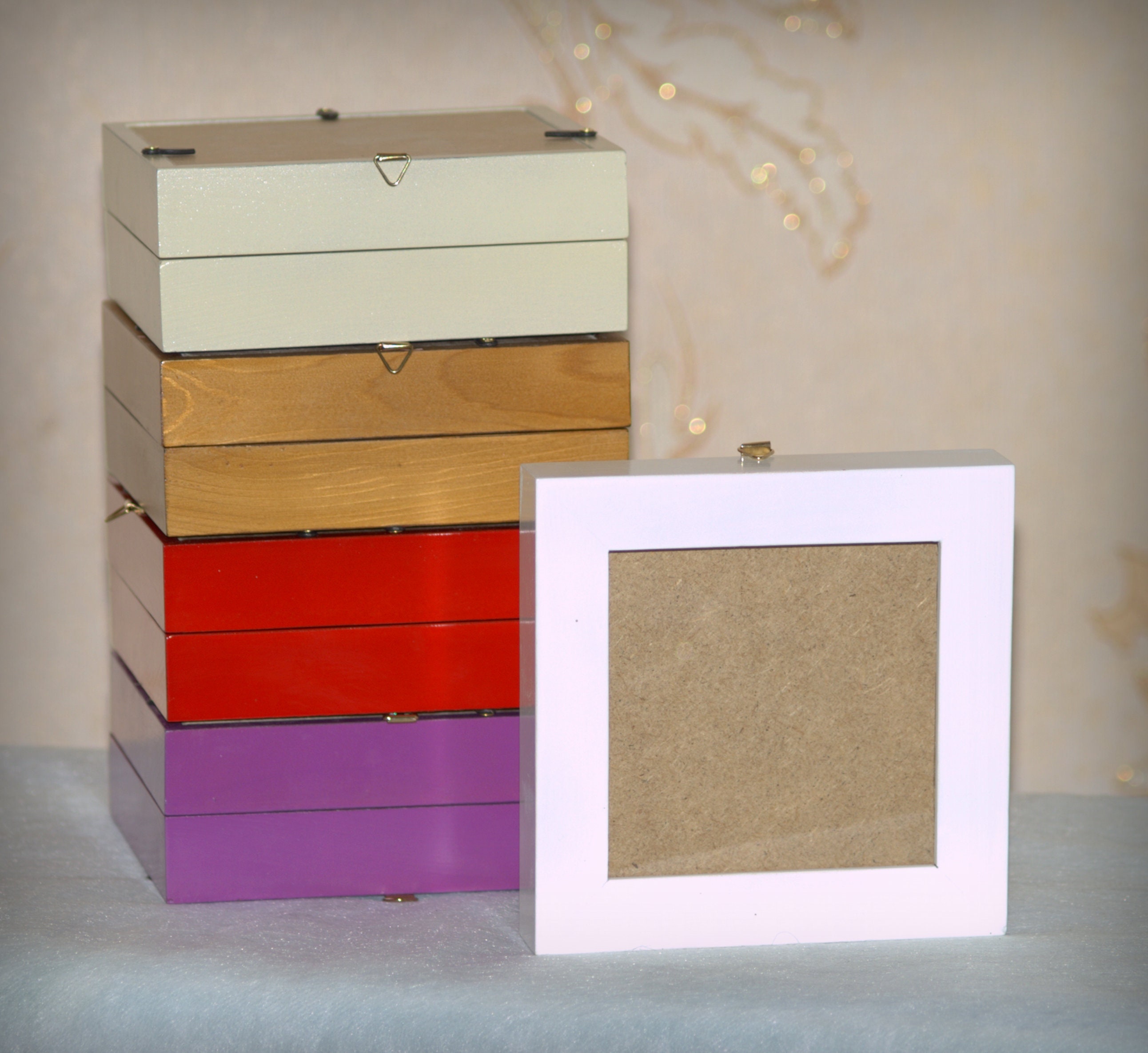 Set of 9 Deep Colored Frames. Wooden 3D Deep Photo Frame. | Etsy