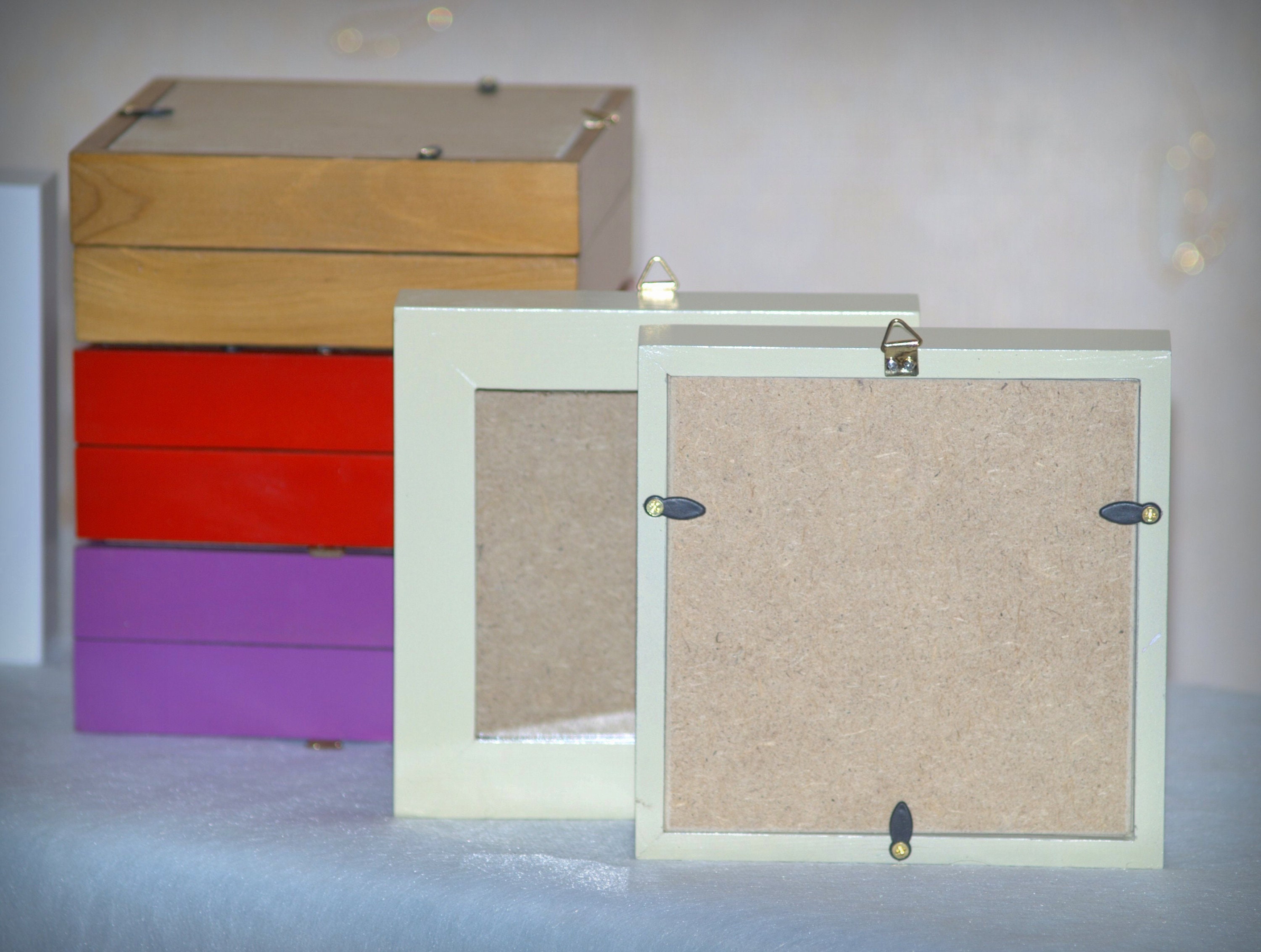 Set of 9 Deep Colored Frames. Wooden 3D Deep Photo Frame. - Etsy