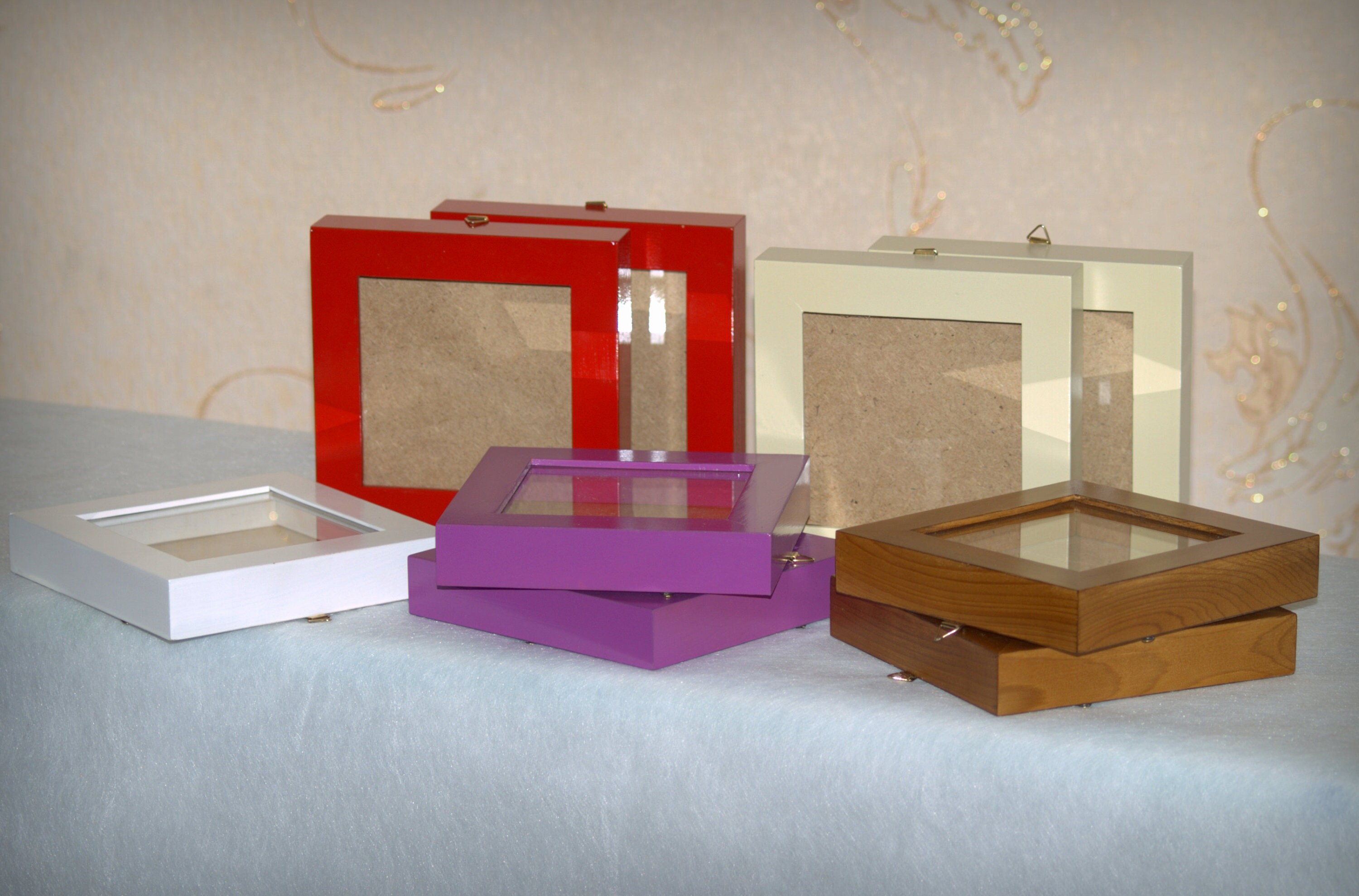 Set of 9 Deep Colored Frames. Wooden 3D Deep Photo Frame. Display Box ...