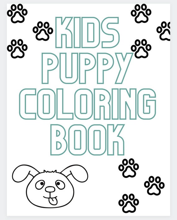 Kids Puppy Coloring Book | Etsy
