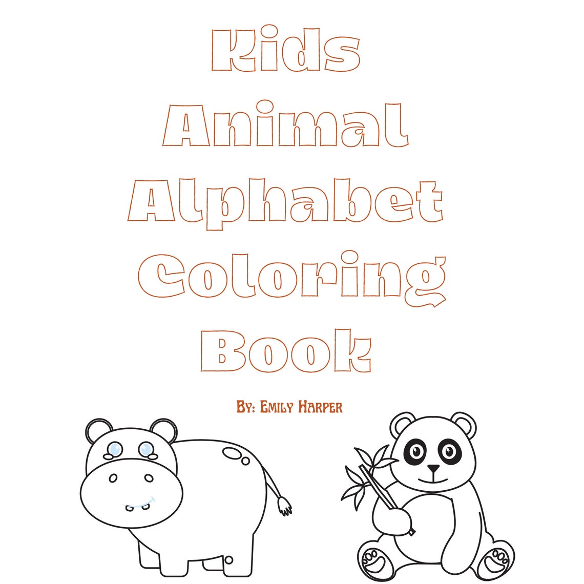Kids Animal Alphabet Coloring Book - Etsy
