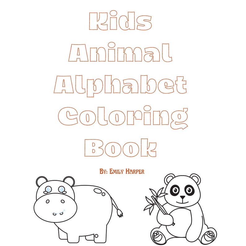 Kids Animal Alphabet Coloring Book - Etsy