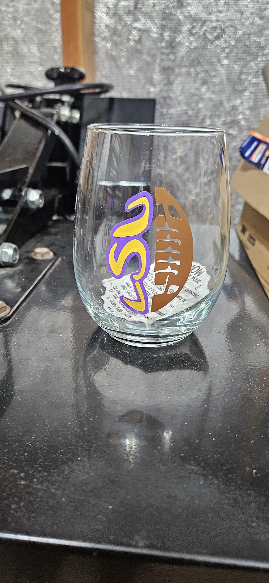 LSU Football Stemless Wine Glass - Etsy