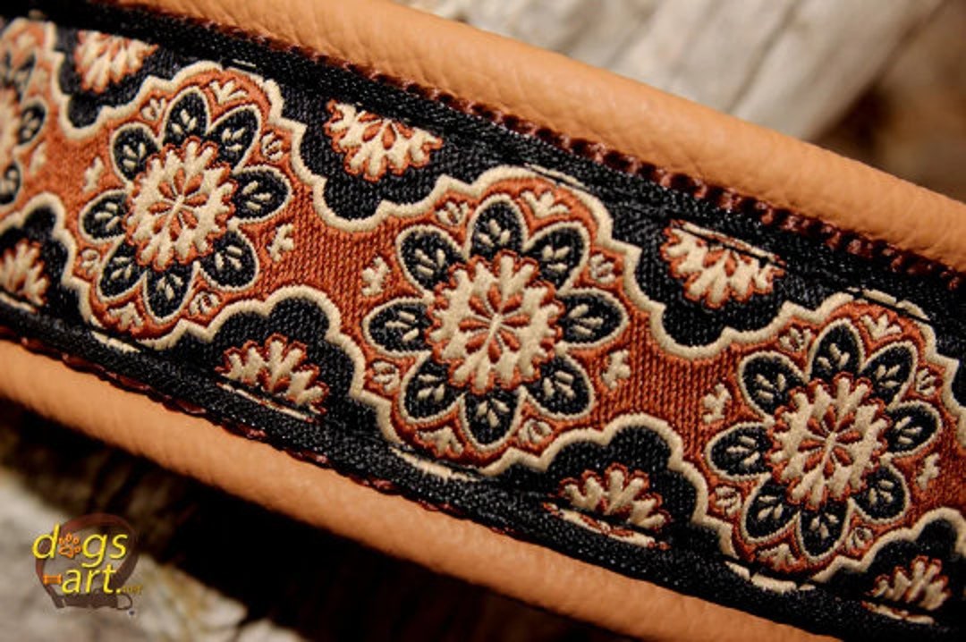 Brown Dog Collar Leather, Custom Collar, Brass Martingale Limited Slip ...