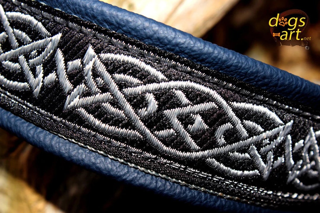 Viking Dog Collar Celtic Knot, Custom Leather Collar With Buckle ...