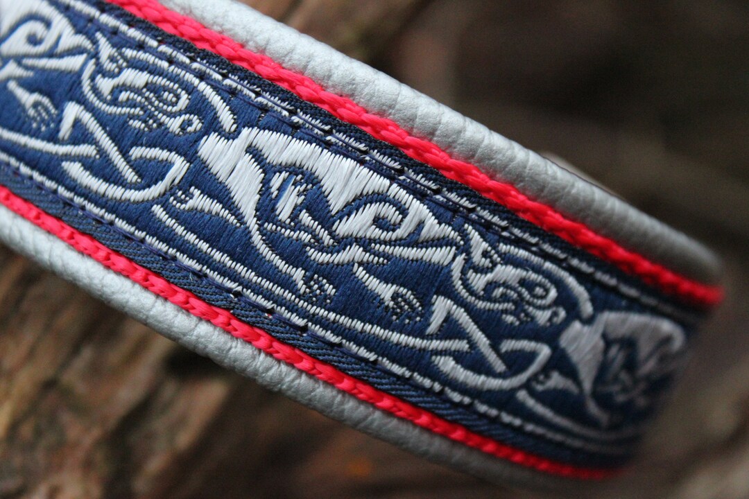 Viking Dog Collar Leather, Dragons and Hounds, Martingale Limited Slip ...