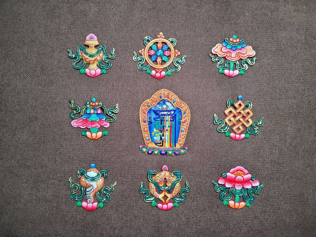 Astamangal Set Tashitage Set 8 Auspicious Symbol Set Wall Hanging ...