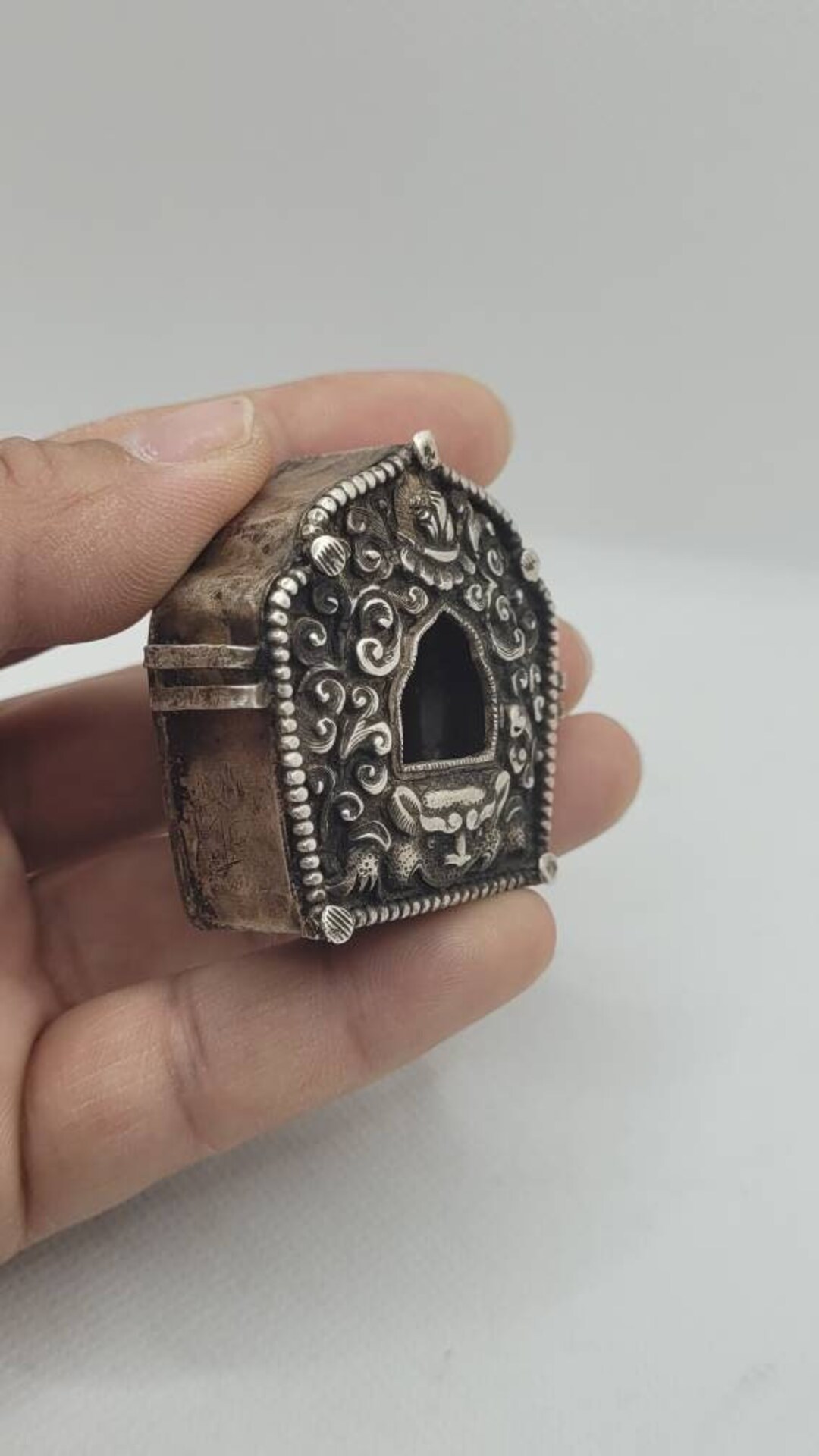 Vintage Silver Prayer Box | Tibetan Ghau Box | Silver Ghau | Relics Box ...