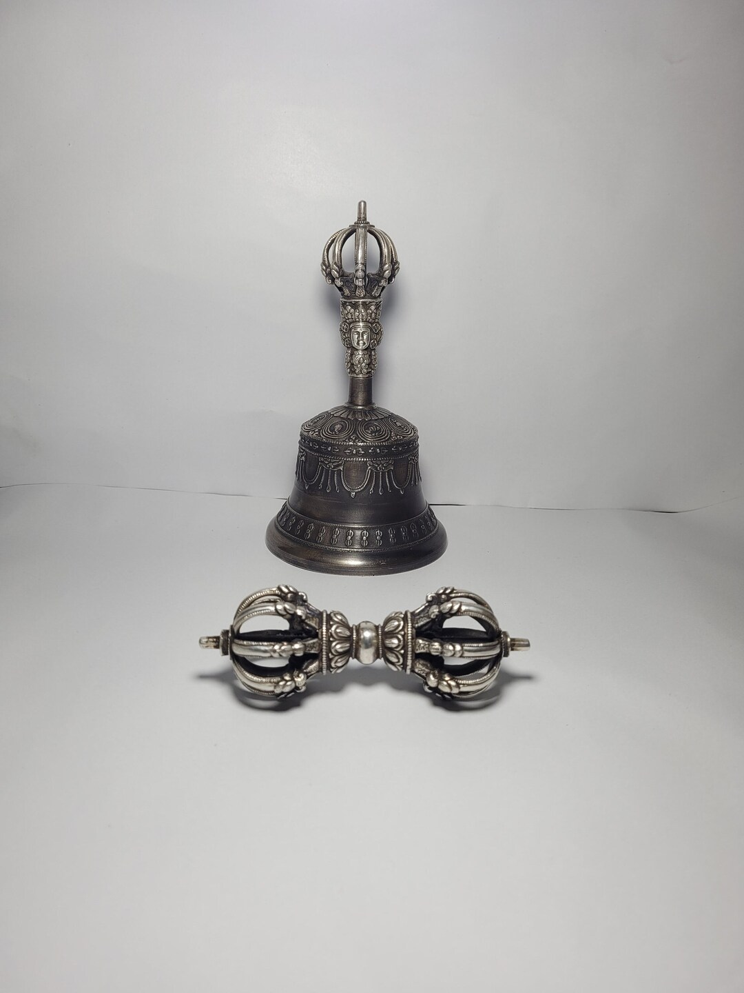 Vintage Bell & Vajra With Silver Top and Vajra | Silver Bell | - Etsy