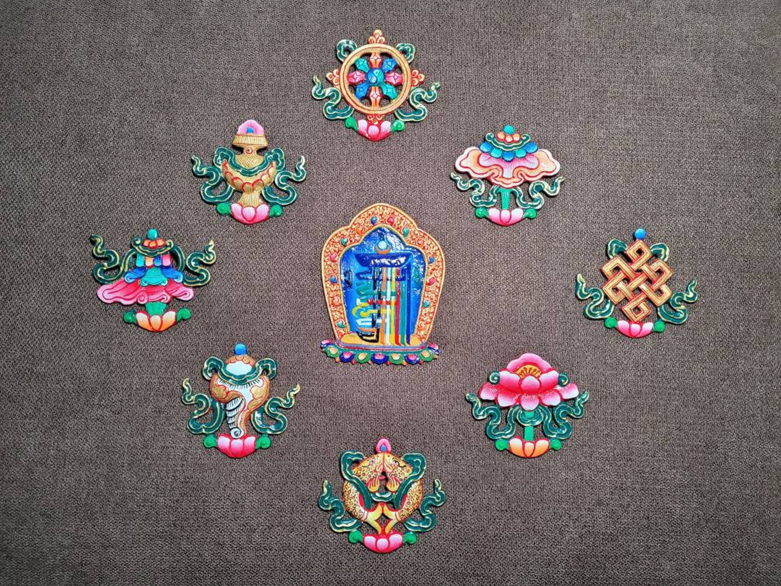 Astamangal Set Tashitage Set 8 Auspicious Symbol Set - Etsy