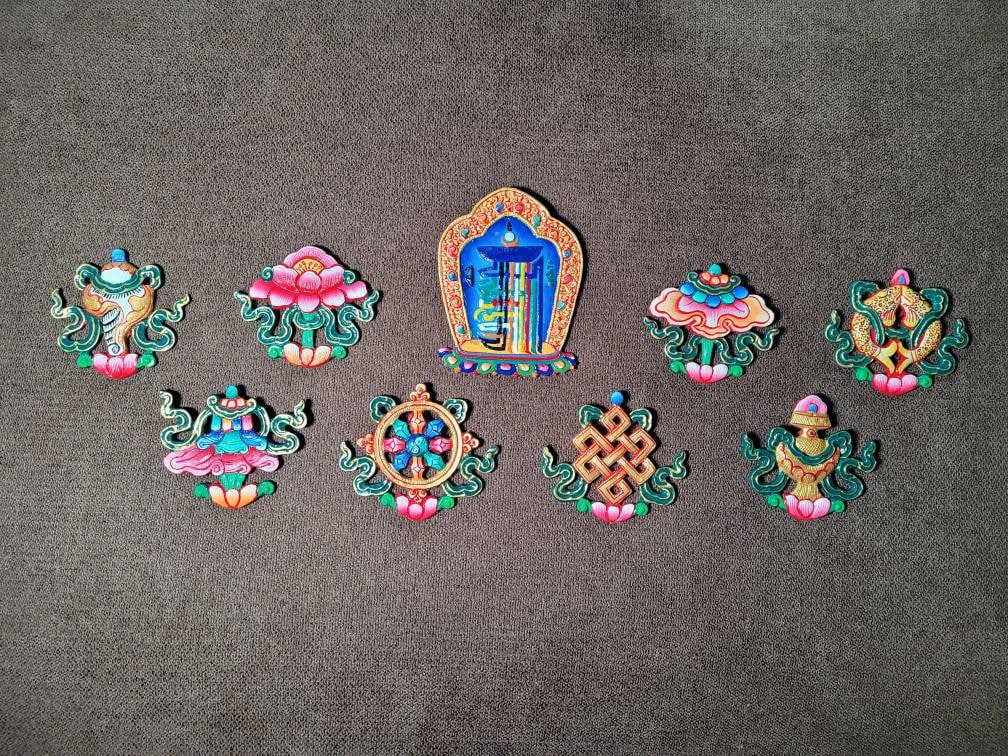 Astamangal Set Tashitage Set 8 Auspicious Symbol Set Wall Hanging ...