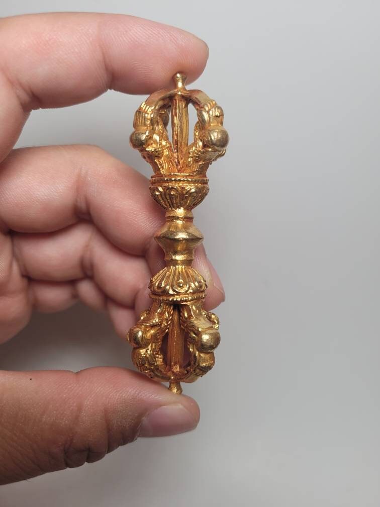 Vajra Dorjee Fire Gold Plated Vajra Buddhist Vajra - Etsy