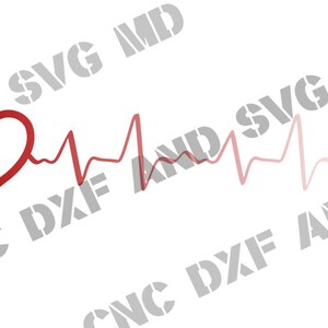 Heart Border With Heartbeat Start SVG and DXF for CNC Plasma and ...