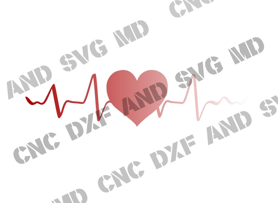 Heart With Heartbeat SVG and DXF for CNC Plasma and Cutting Machines - Etsy