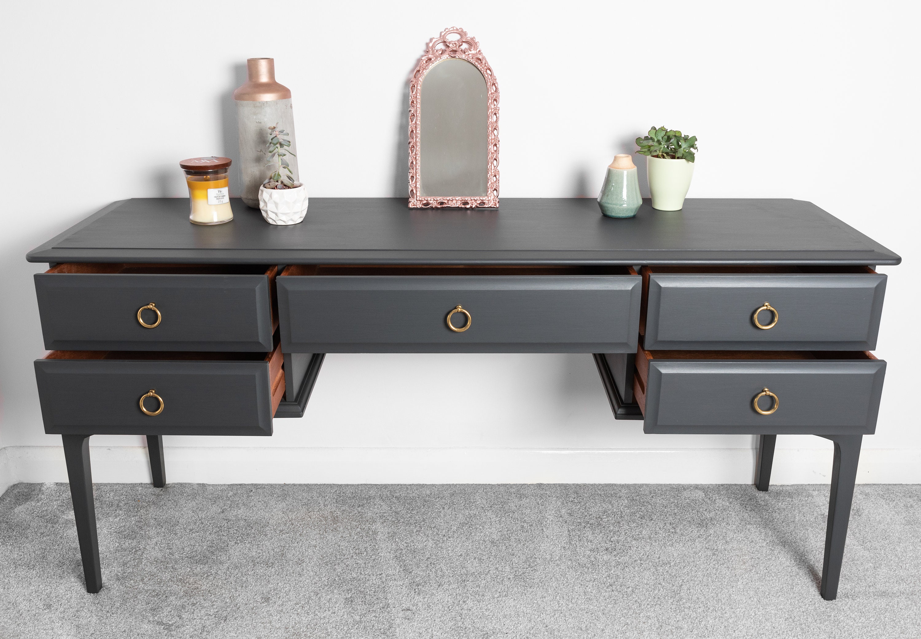 Hand Painted Stag Dressing Table Grey Dressing Table Stag Minstrel Furniture Mid century Stag Minstrel Sideboard Vintage Dressing Table Etsy