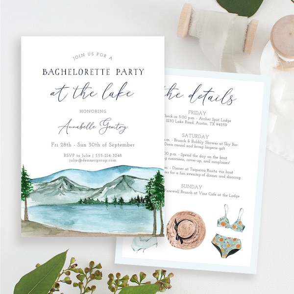 Lake Themed Bridal Shower Invitation - Etsy