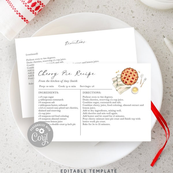 Baking Recipe Cards - Etsy