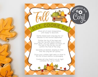 Printable Card for DIY Cookie Kit Instructions. Printable - Etsy