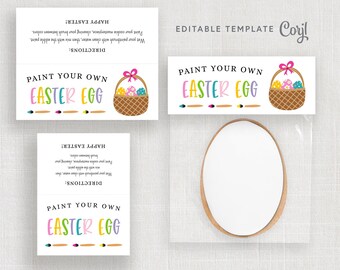 Editable Paint Your Own Cookie Bag Topper Template Simple PYO | Etsy