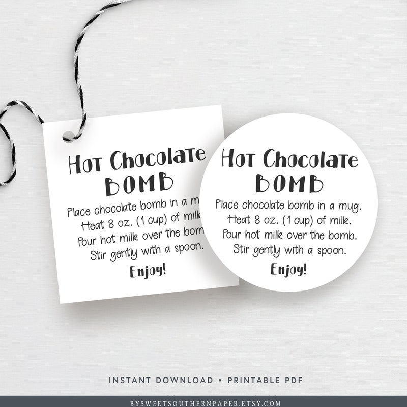 Hot Cocoa Bomb Tag - Etsy