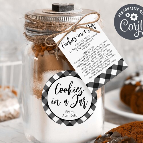 Editable Holiday Cookie in a Jar Instructions Label Christmas - Etsy