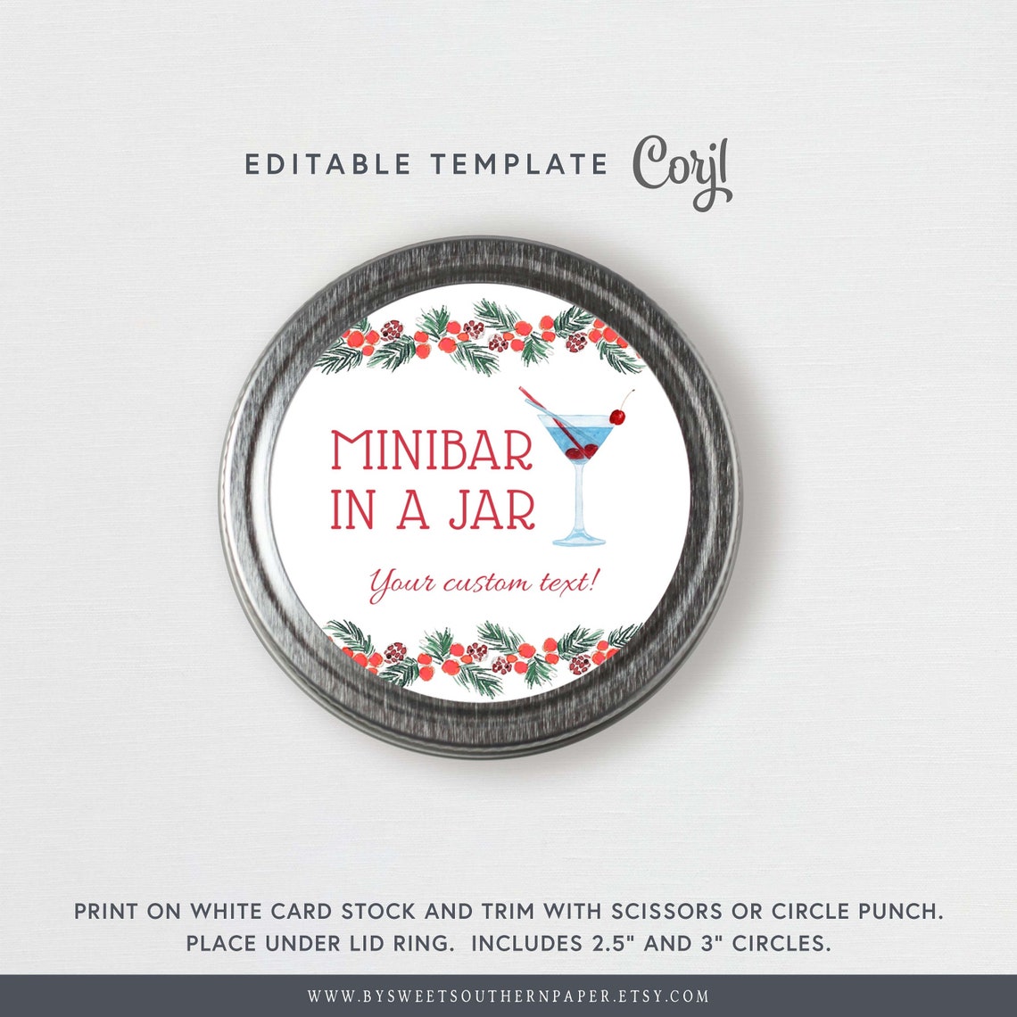Editable Bar in a Jar Label Printable Christmas Gift - Etsy Canada