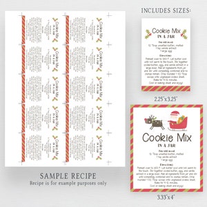 Editable Holiday Cookie in a Jar Instructions Label, Christmas Baking ...