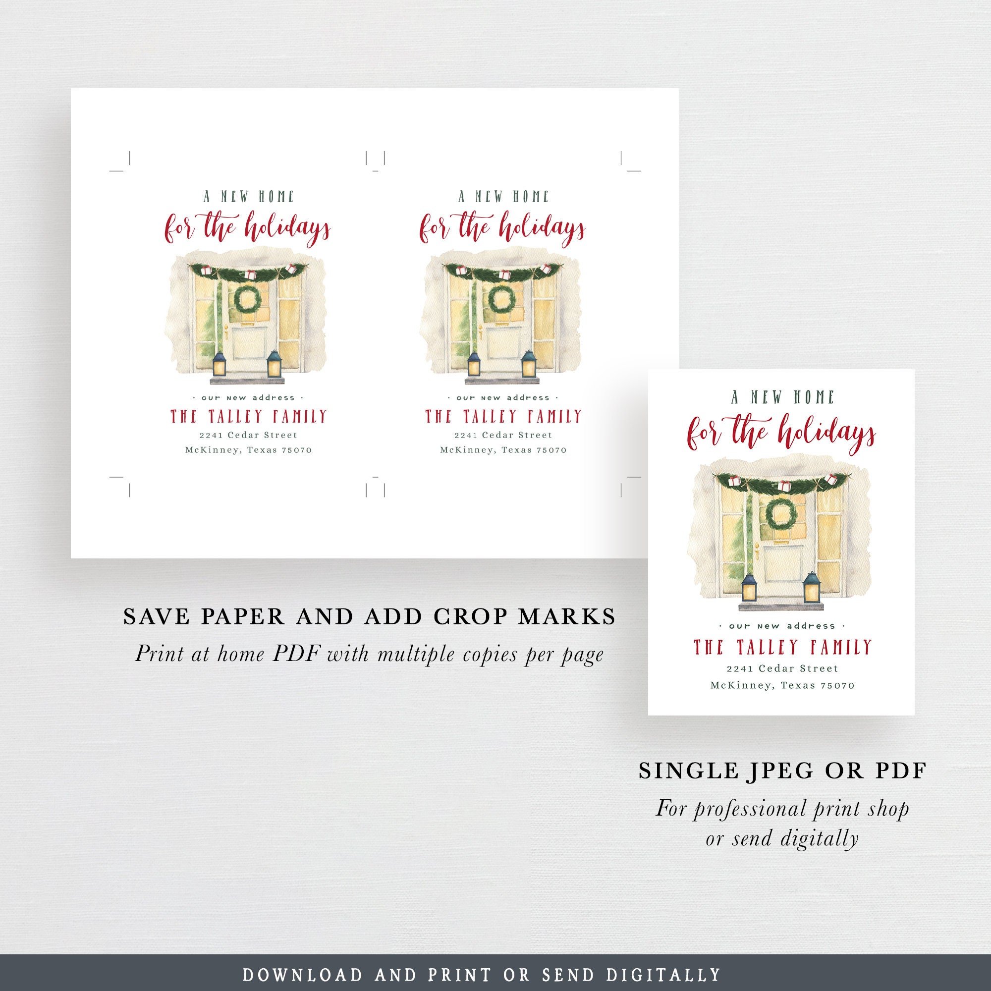 House New Address Card Editable Template Christmas Moving - Etsy