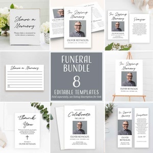 Printable Funeral Sign Template | Minimalist Memorial Service Sign ...