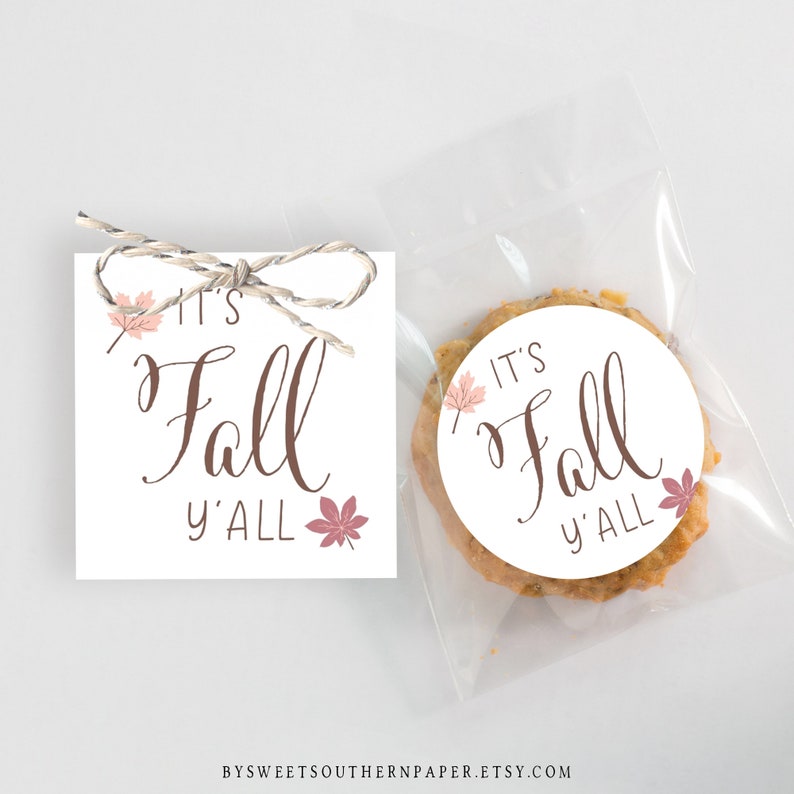 Printable Fall Cookie Tag or Sticker, Thanksgiving Favor Tag, Fall Gift ...