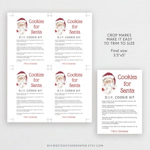 Editable Cookies for Santa DIY Cookie Kit Instructions Template, Santa ...
