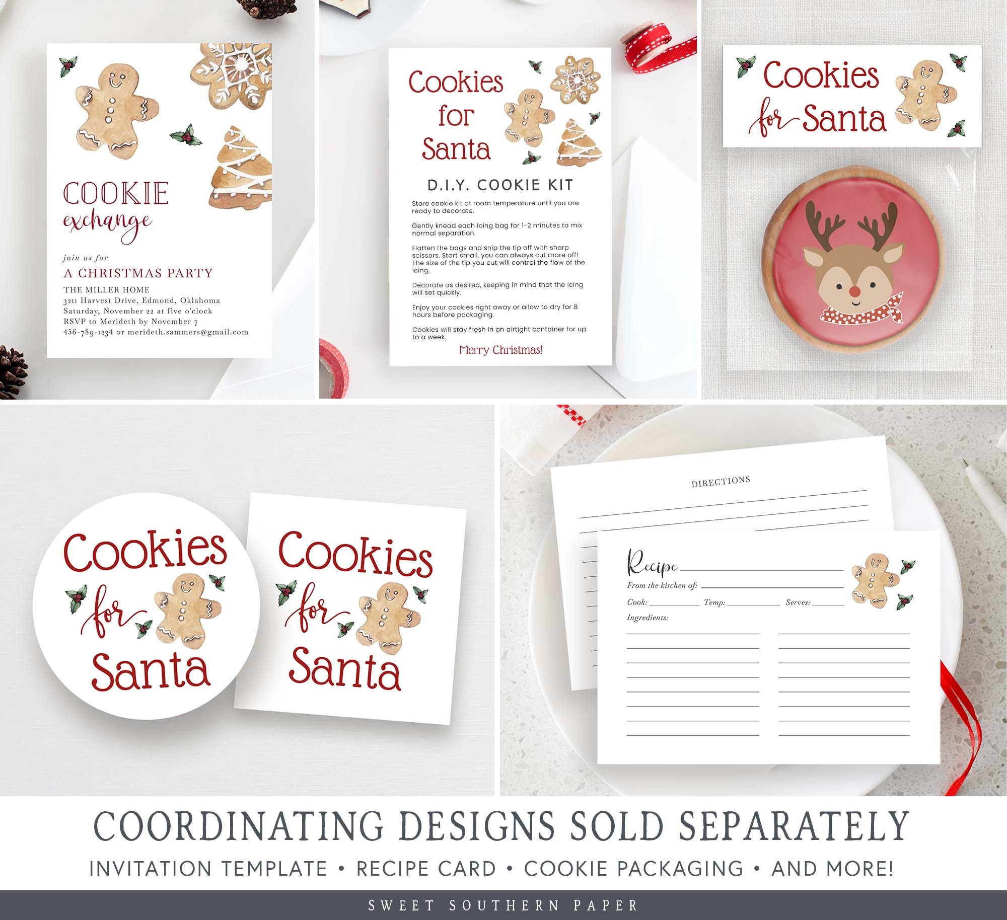 Printable Cookies for Santa DIY Cookie Kit Instructions - Etsy