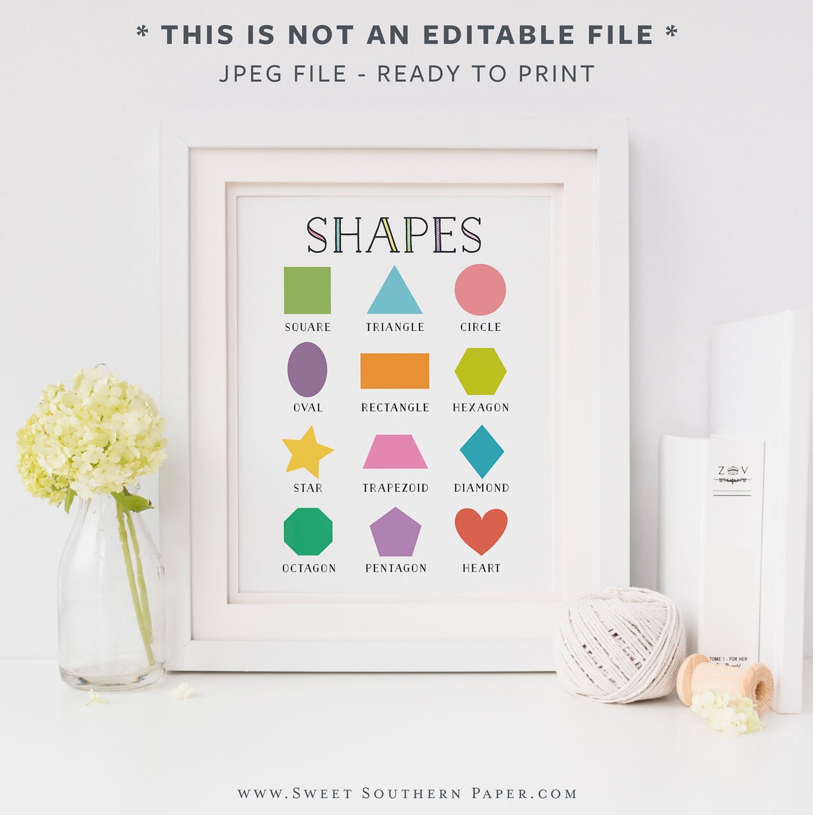 Shapes Poster for Homeschool Room Educational Poster | Etsy