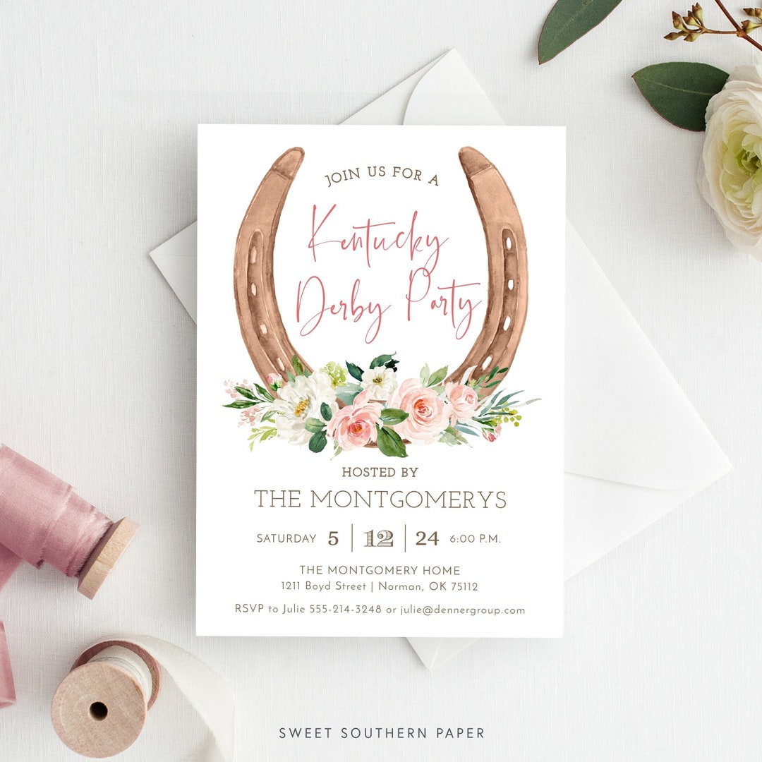 Kentucky Derby Party Invitation, Editable Derby Party Invites, Printed ...