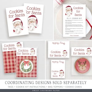 Editable Cookies for Santa DIY Cookie Kit Instructions Template, Santa ...