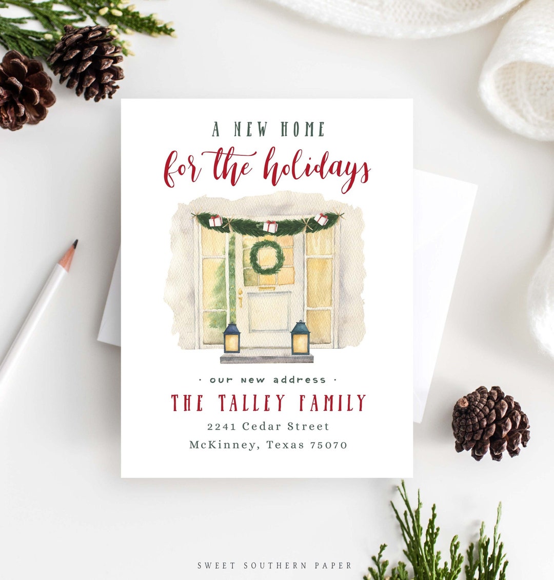 House New Address Card | Editable Template | Christmas Moving ...