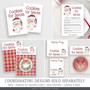 Printable Cookies for Santa Bag Topper, Christmas Cookie Bag Topper ...