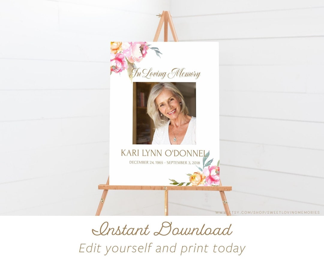 Printable Funeral Sign Template | Memorial Service Sign | Funeral ...