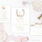 Blue and White Floral Wedding Crest Watercolor Wedding Monogram ...