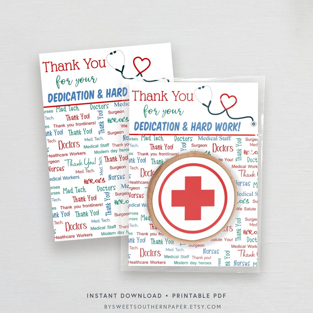 Nurse Appreciation Card | Printable Healthcare Worker Cookie Card ...