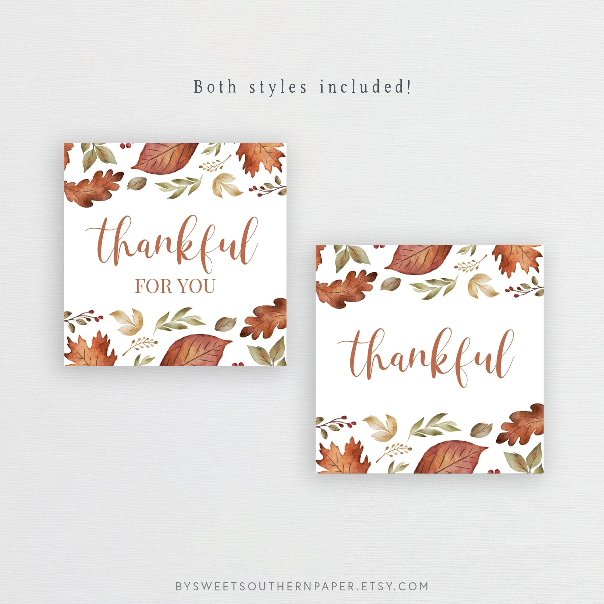 Printable Thankful for You Tag or Sticker, Thanksgiving Cookie Tag ...