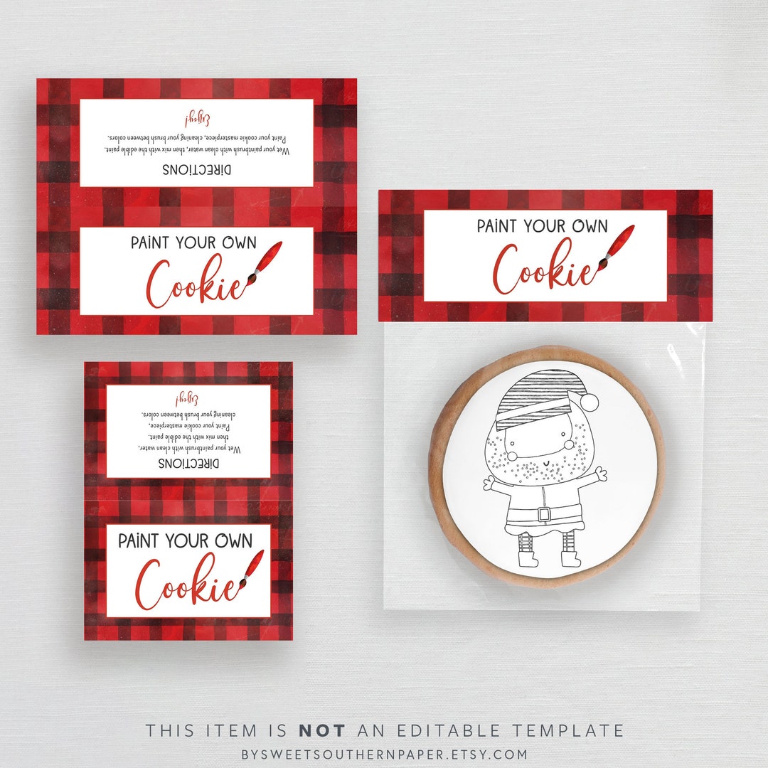 Printable Paint Your Own Cookie Bag Topper, PYO Cookie Bag Topper ...