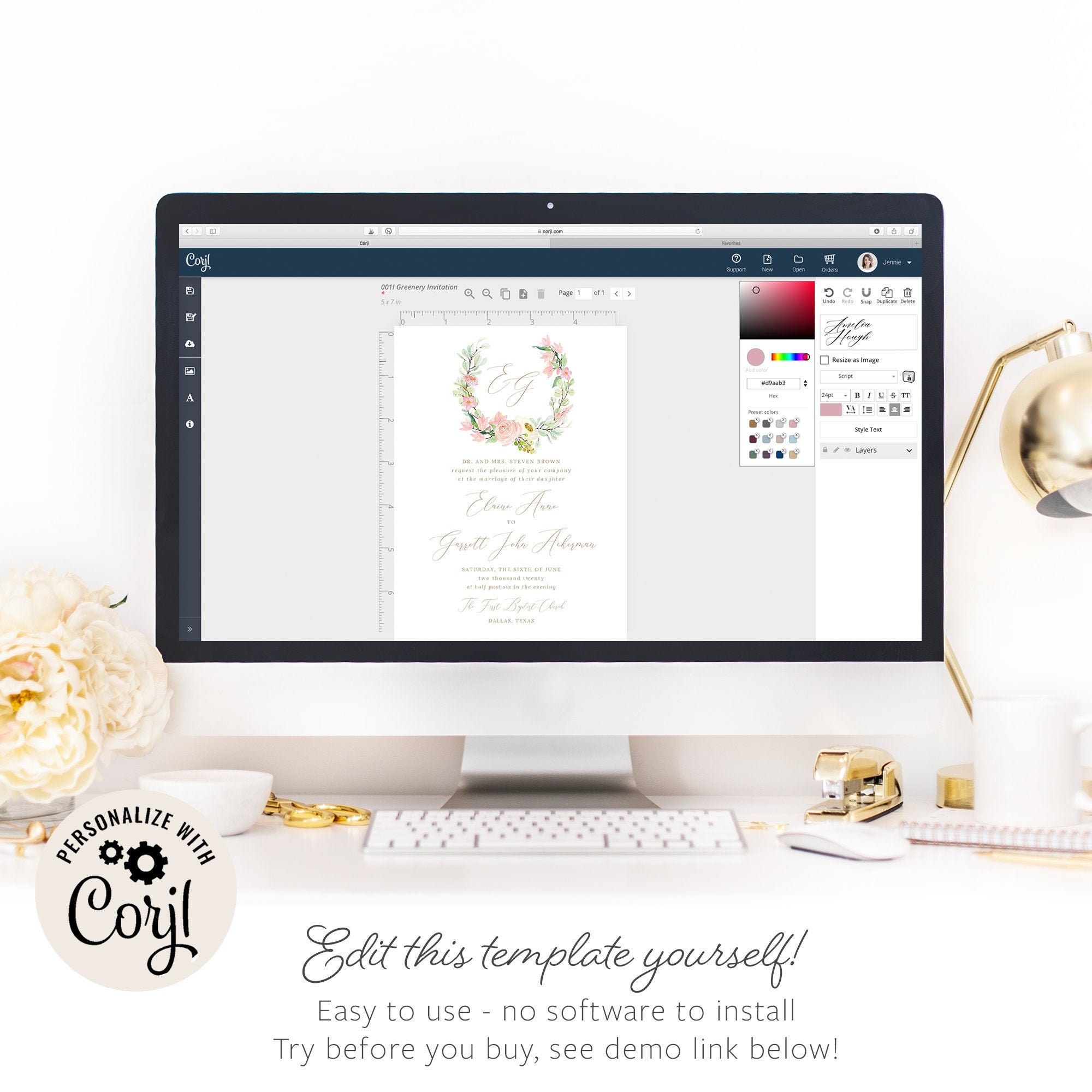 Editable Wedding Invitation INSTANT DOWNLOAD Printable | Etsy