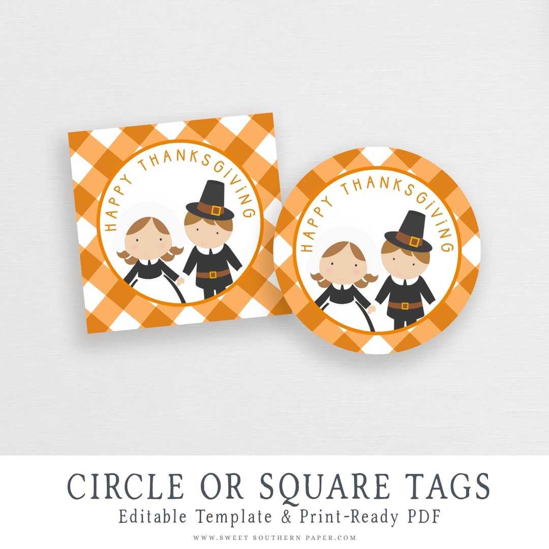 Printable Thanksgiving Cookie Tag or Sticker| Happy Thanksgiving Favor ...