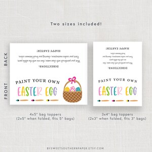 Printable Easter Paint Your Own Cookie Bag Topper, Paint Your Own ...