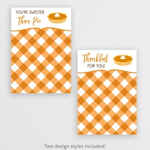 Editable Pumpkin Pie Cookie Card, Printable Fall Cookie Packaging ...