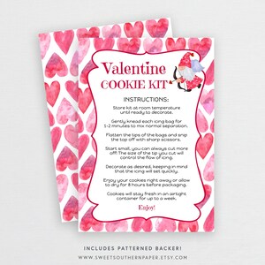 Printable Valentine DIY Cookie Kit Instructions,gnome Cookie ...
