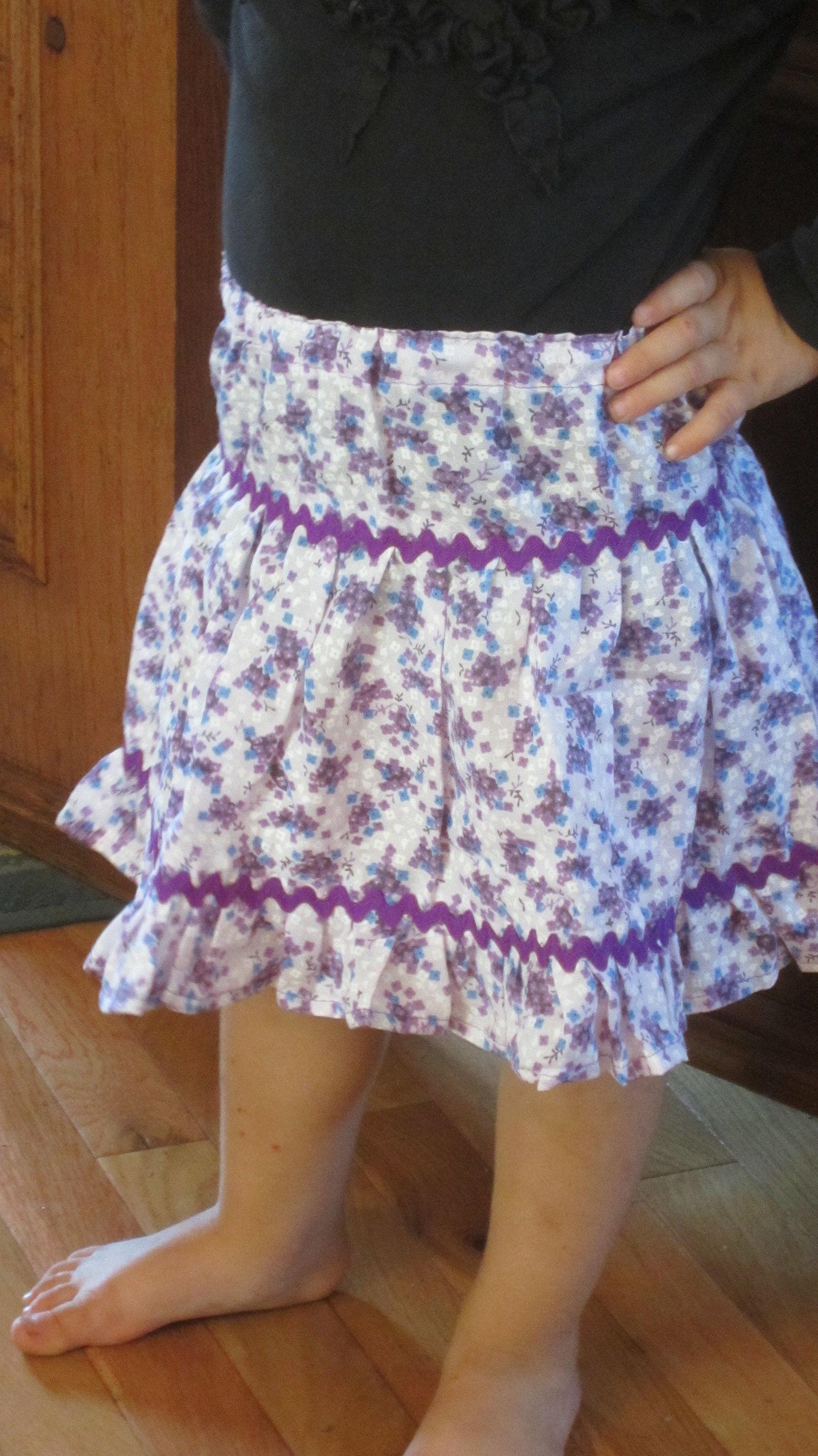 Little Girl's Purple Floral Ruffle Skirt Purple - Etsy
